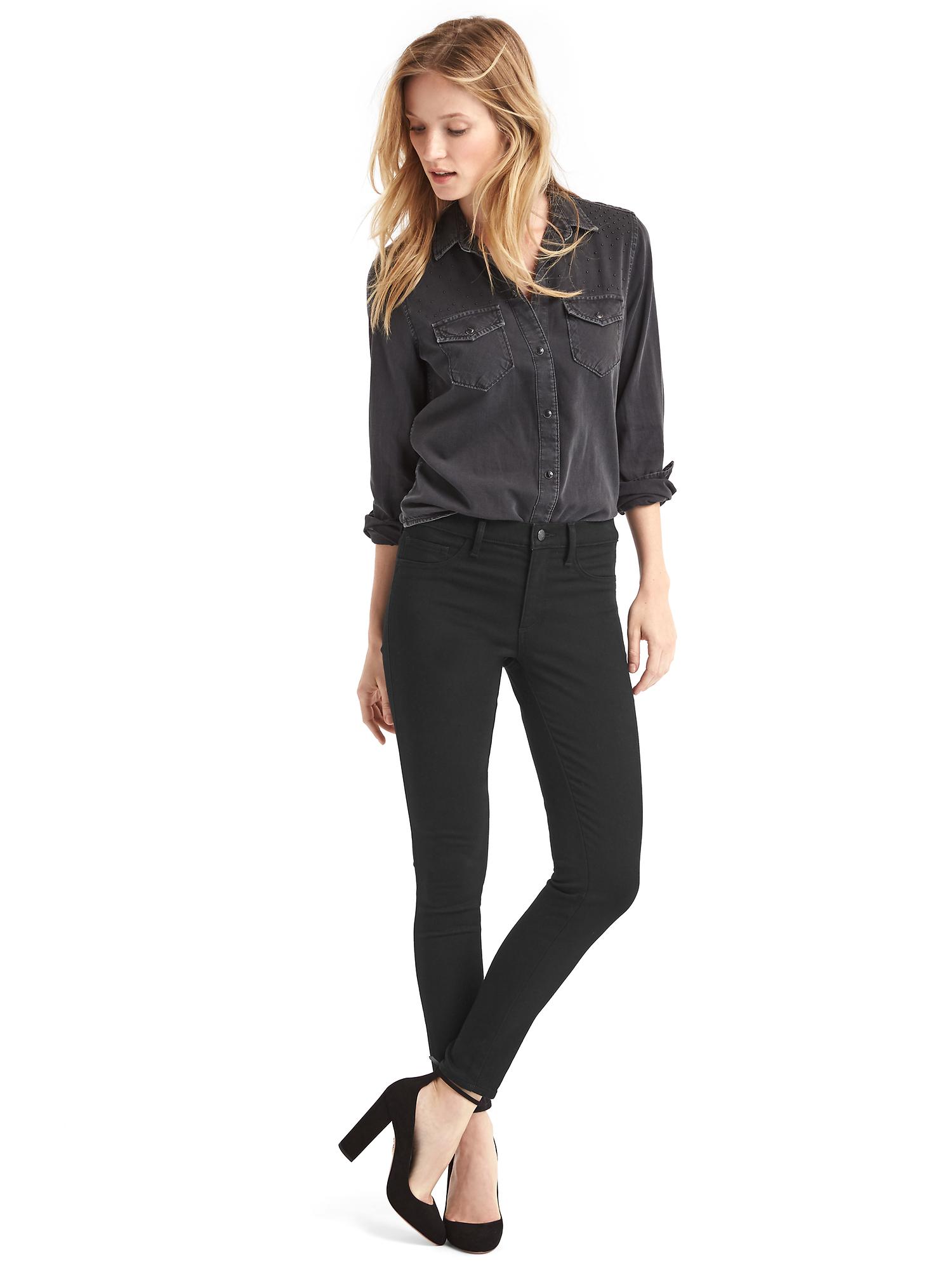 Mid rise brushed back jeggings | Gap