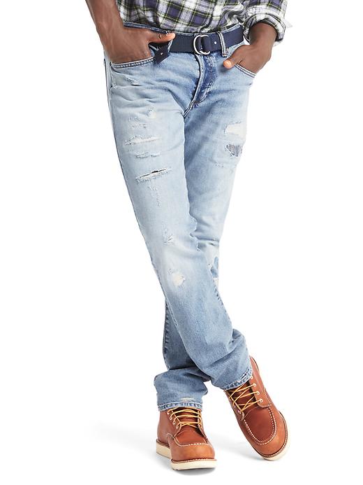 Gap x GQ Michael Bastian distressed slim jeans Gap