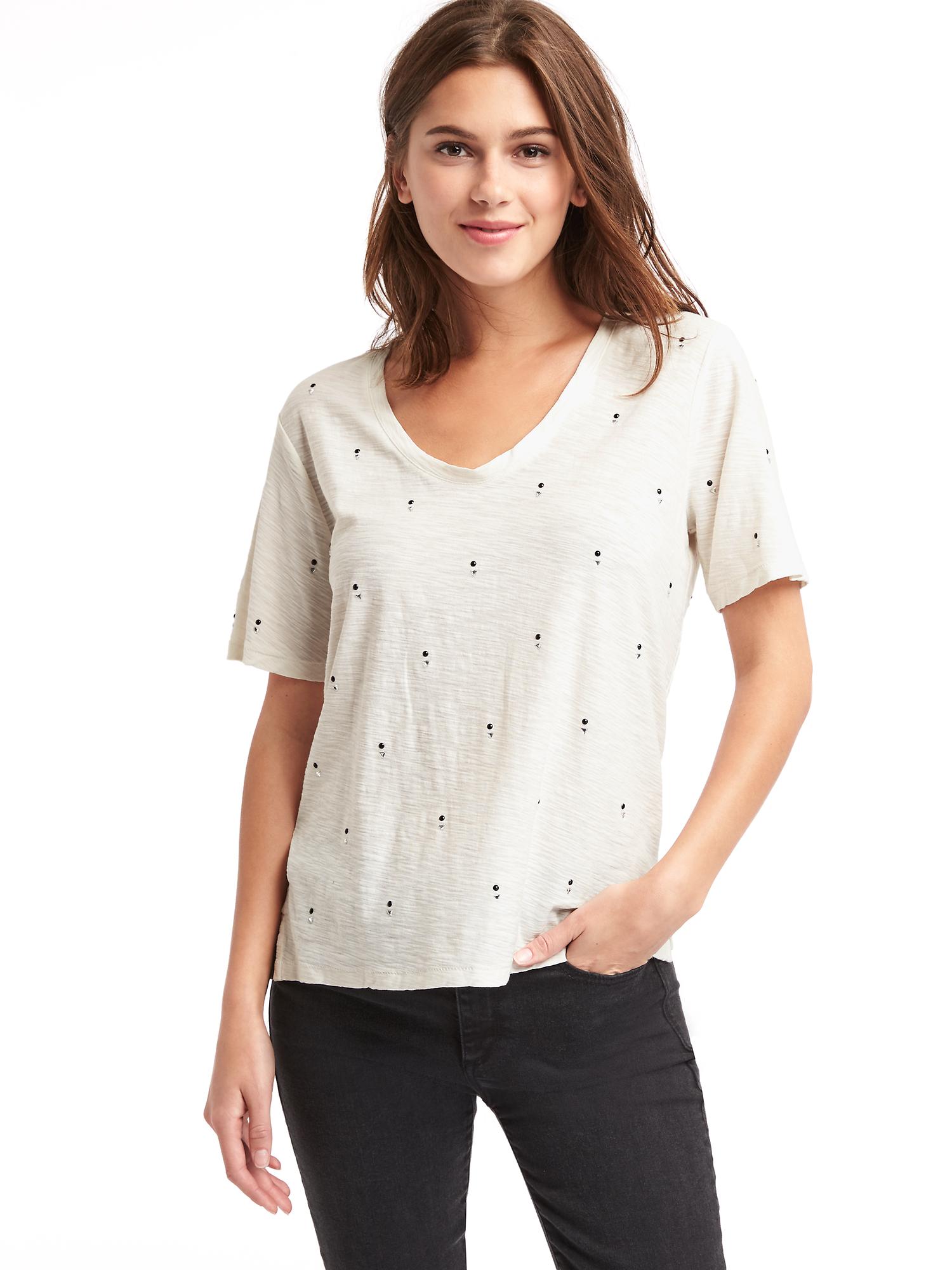 Stud scoop neck tee | Gap