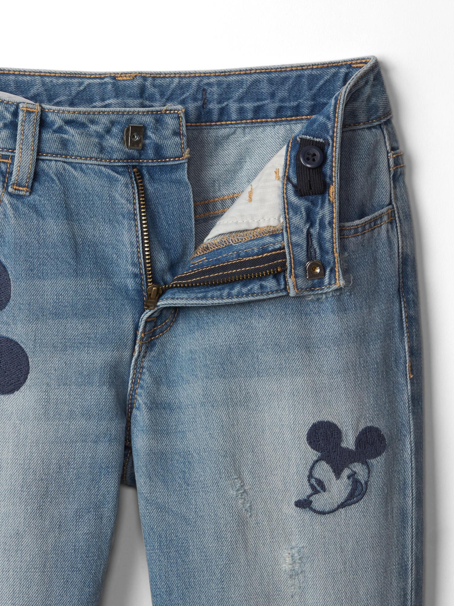 GapKids | Disney Mickey Mouse Embroidered Girlfriend Jeans | Gap