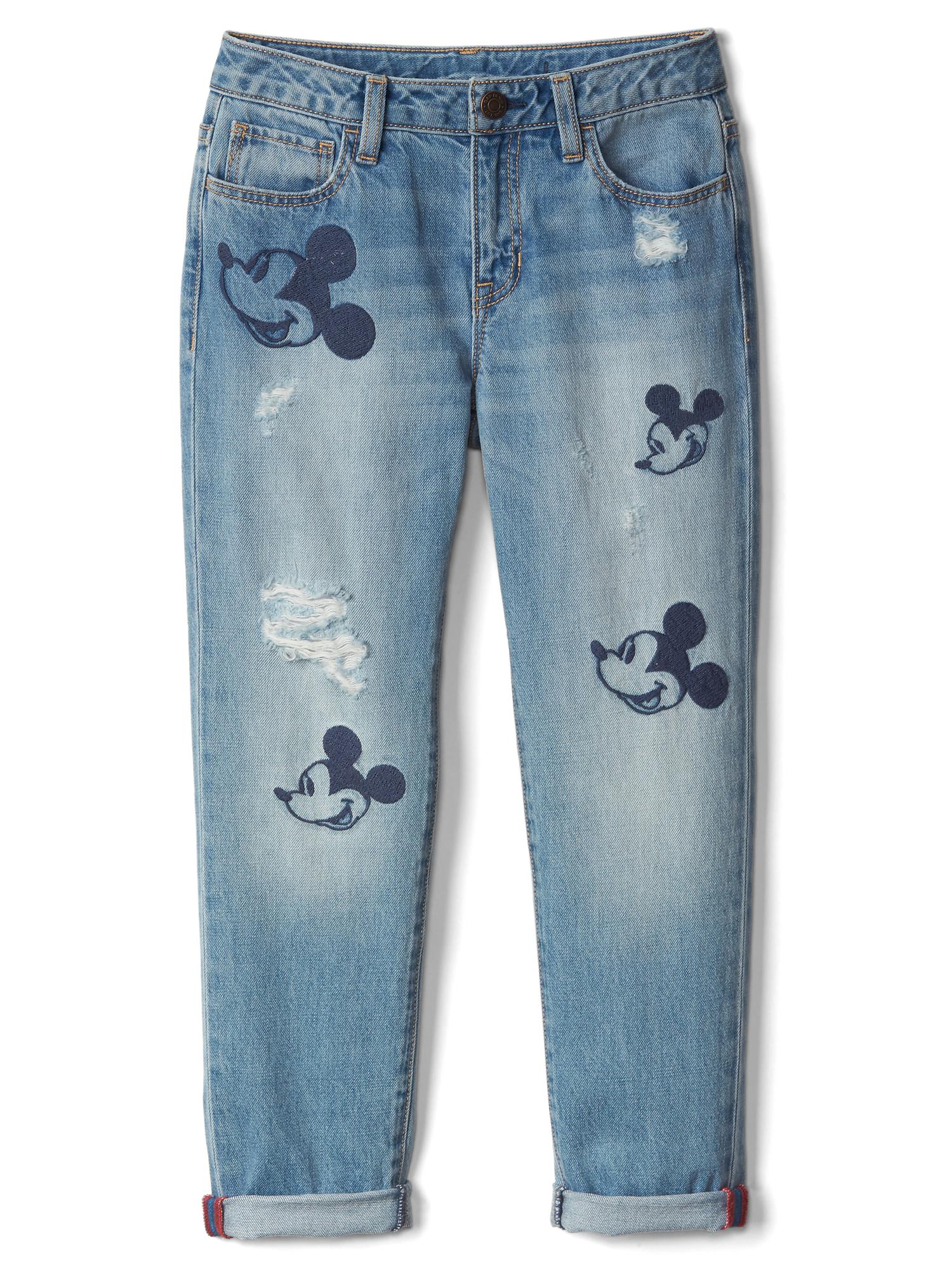 GapKids | Disney Mickey Mouse Embroidered Girlfriend Jeans | Gap