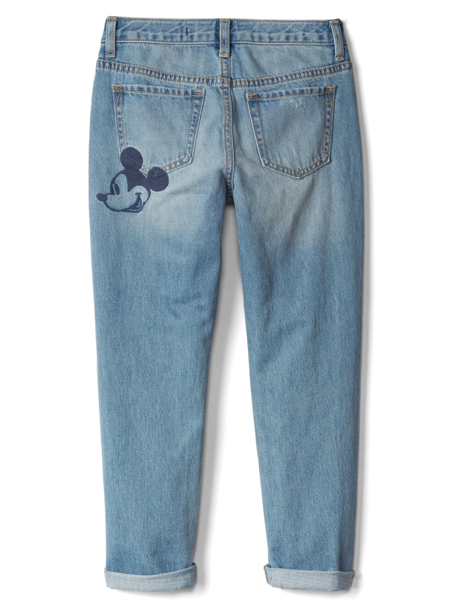 GapKids | Disney Mickey Mouse Embroidered Girlfriend Jeans | Gap