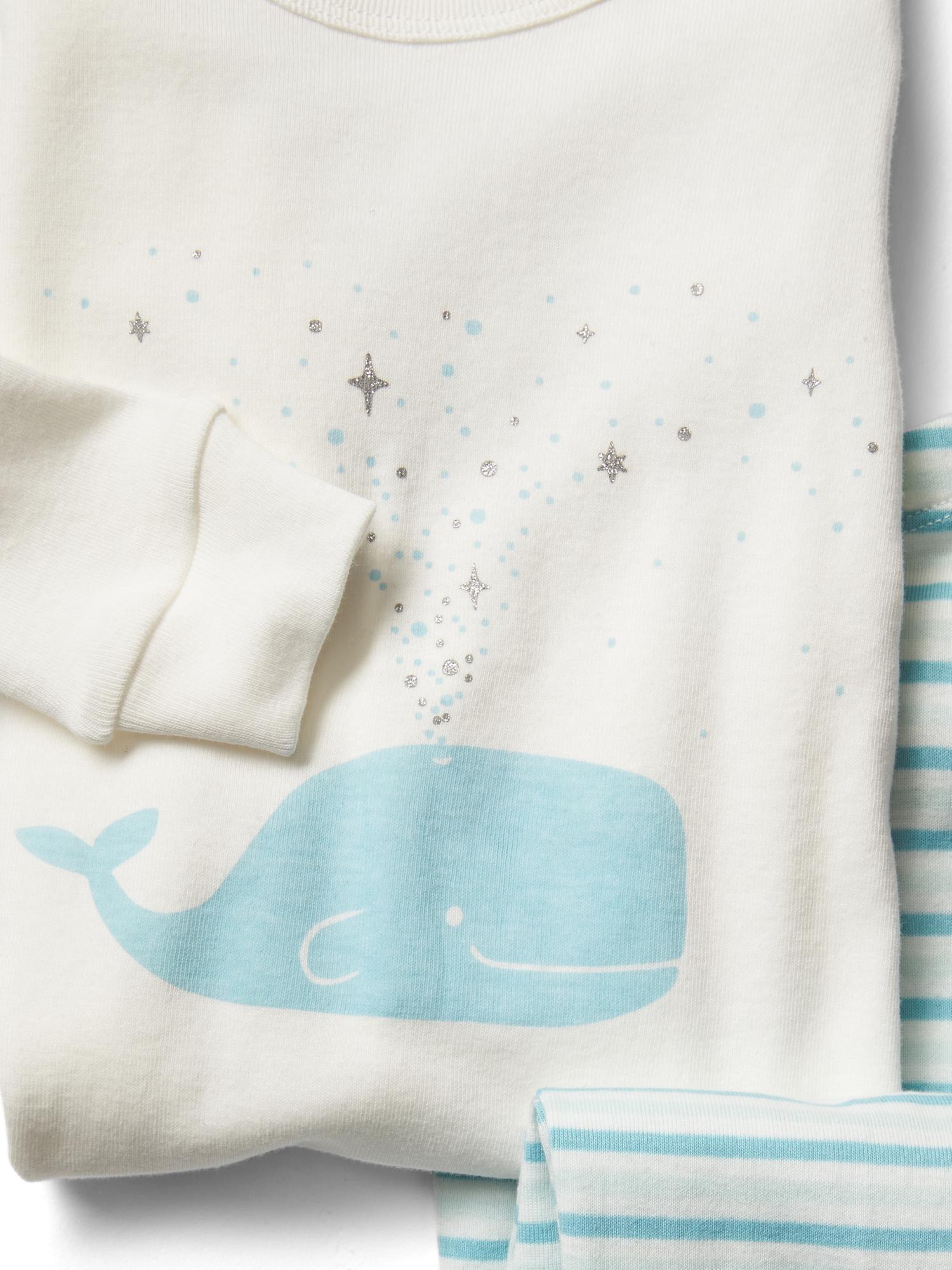 Organic whale and stripes sleep set | Gap