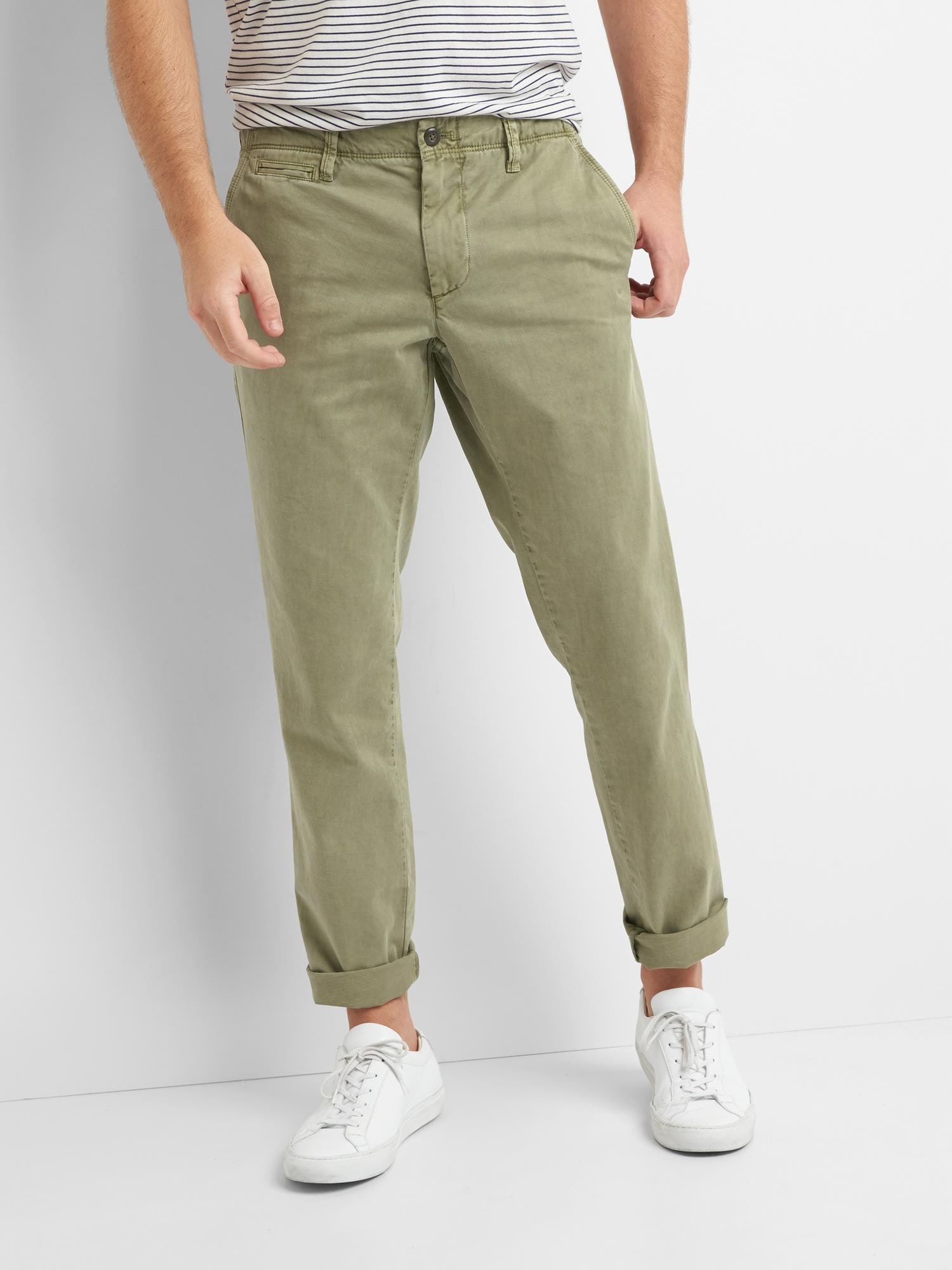 Vintage washed slim fit khakis | Gap