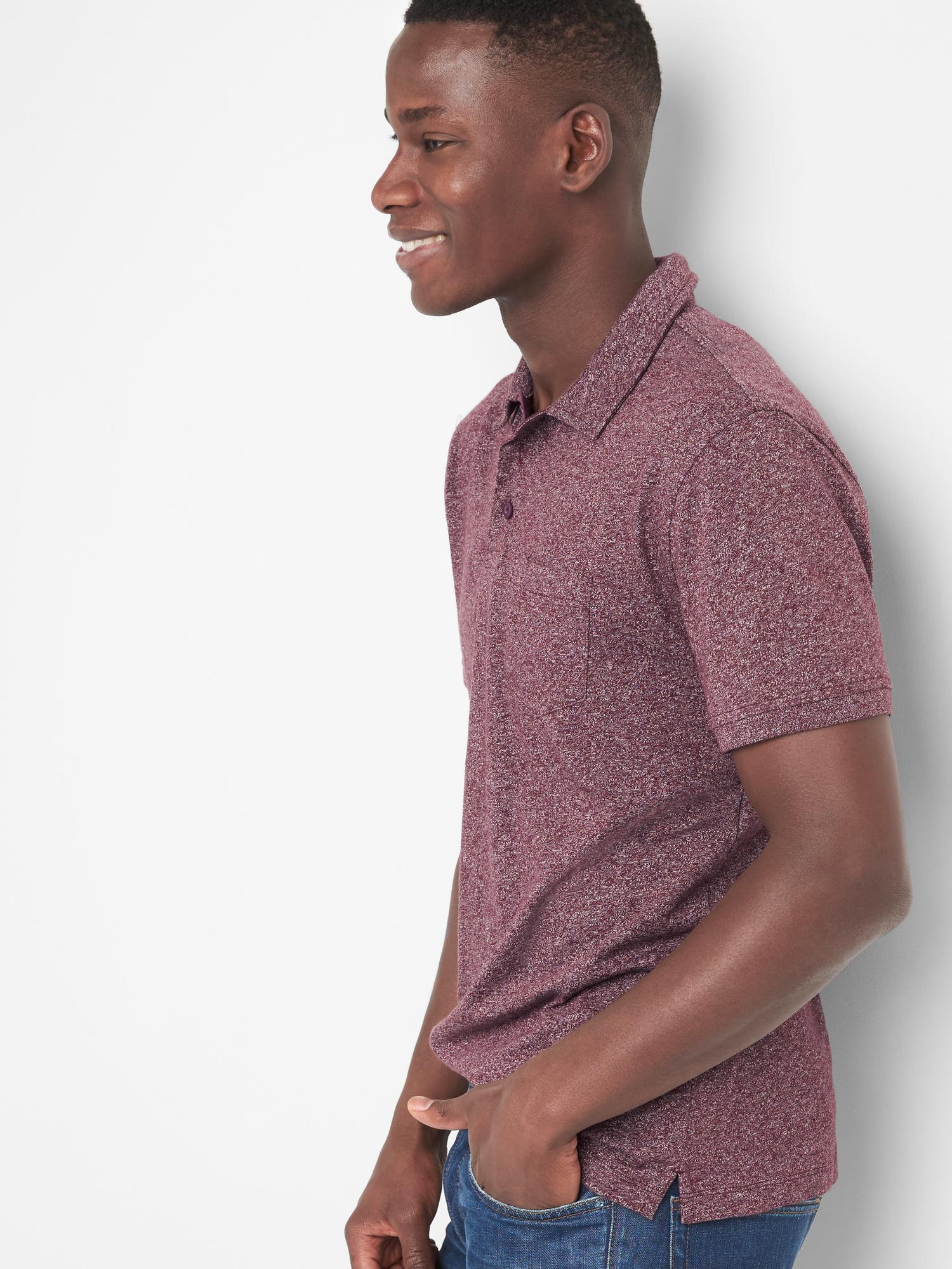 Short sleeve marled polo | Gap