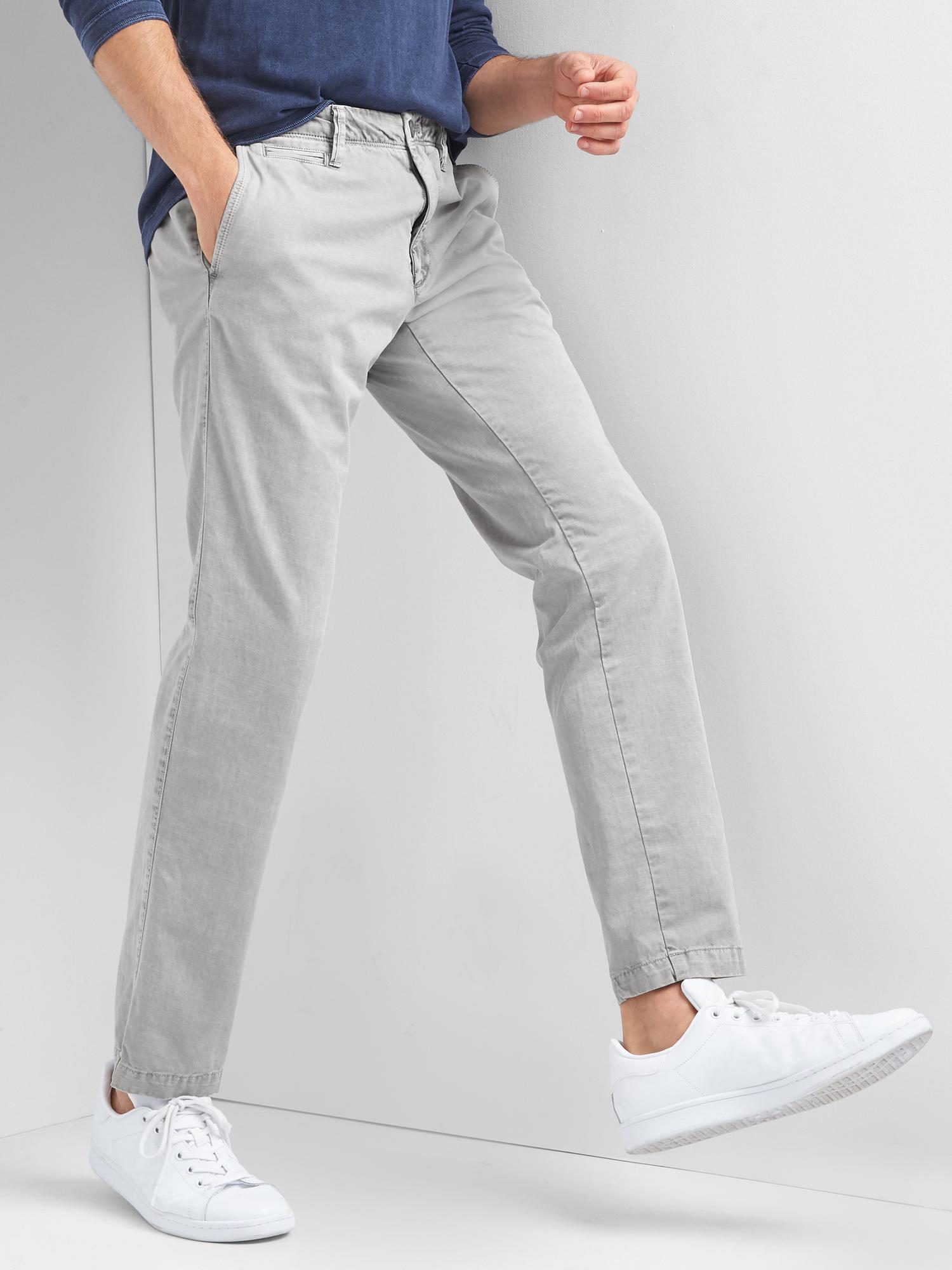 Vintage washed slim fit khakis | Gap