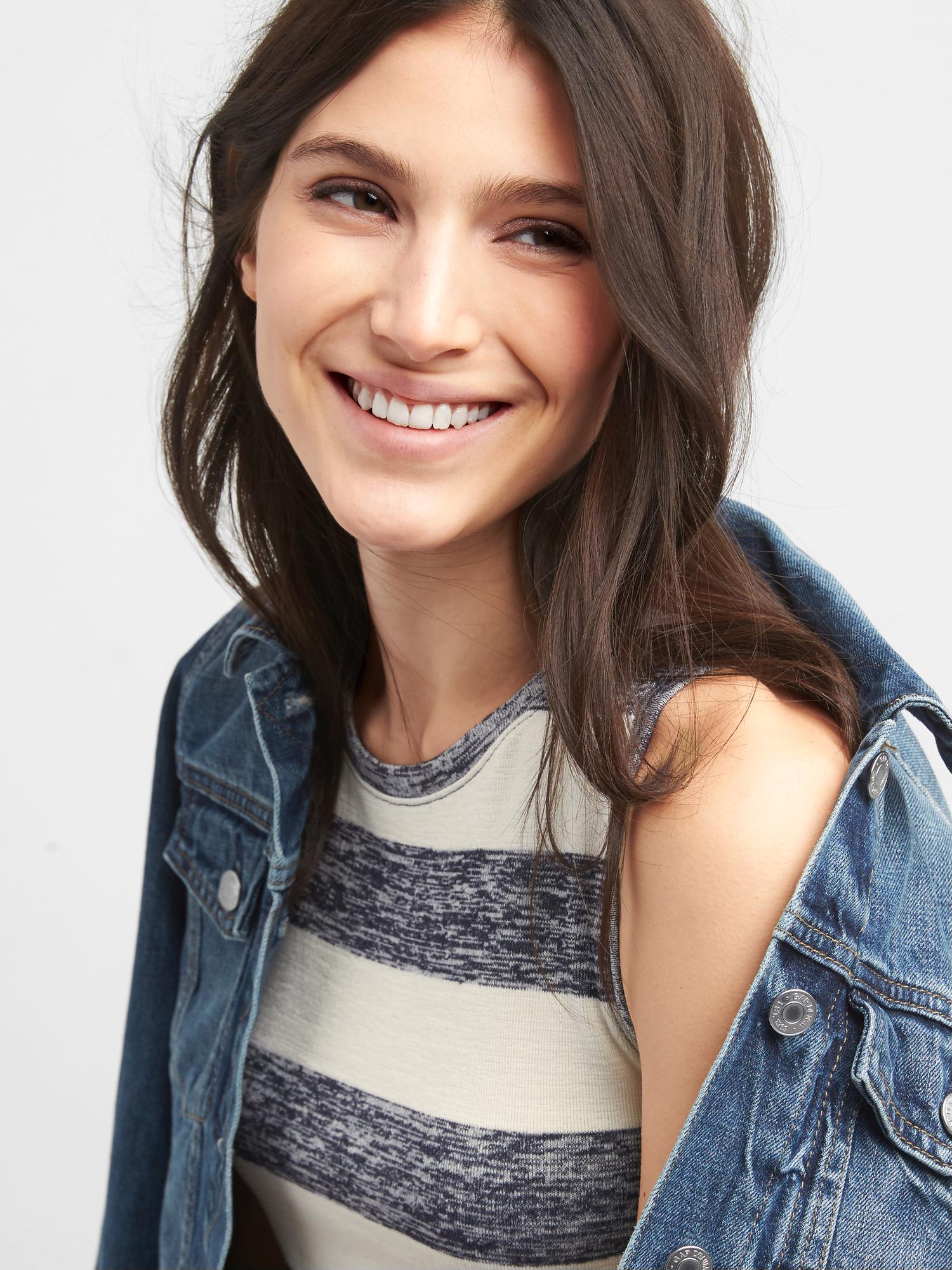 Softspun burnout stripe tank | Gap