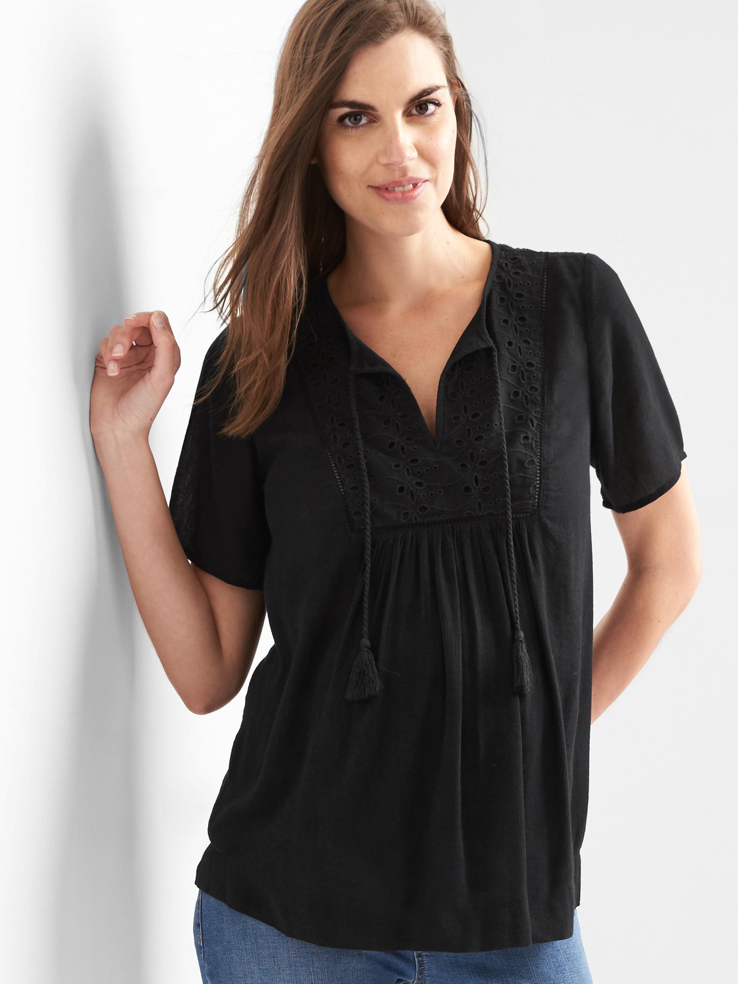 Maternity tassel eyelet top | Gap