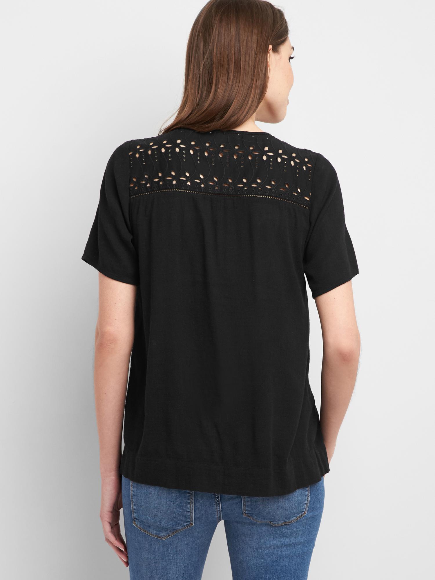 Maternity tassel eyelet top | Gap