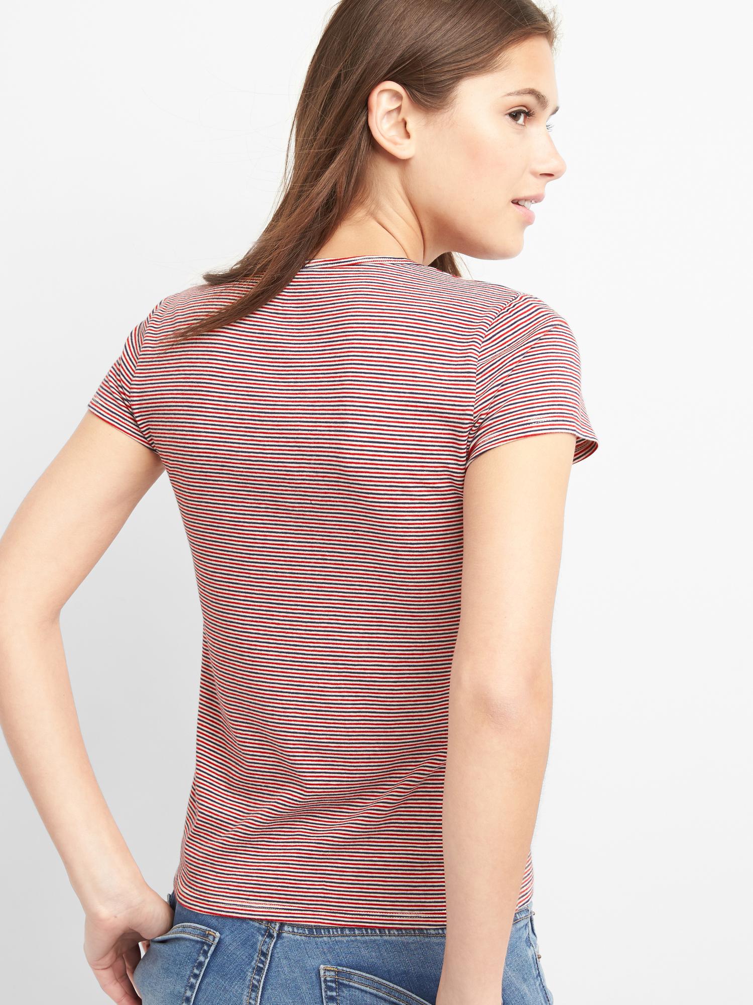 Stripe featherweight crewneck tee | Gap