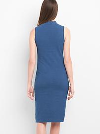 Sleeveless indigo mockneck dress | Gap