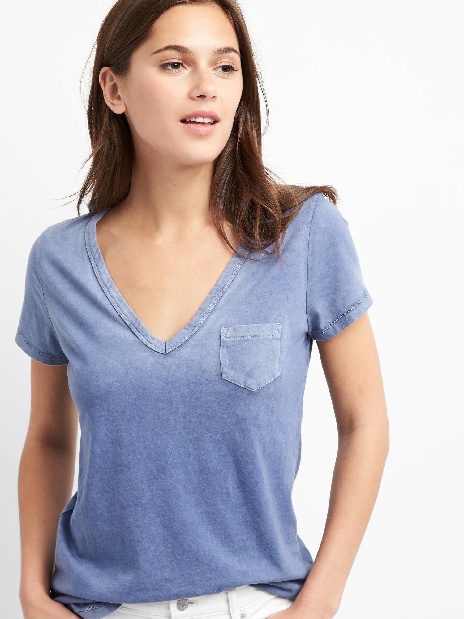 Vintage wash V-neck tee | Gap
