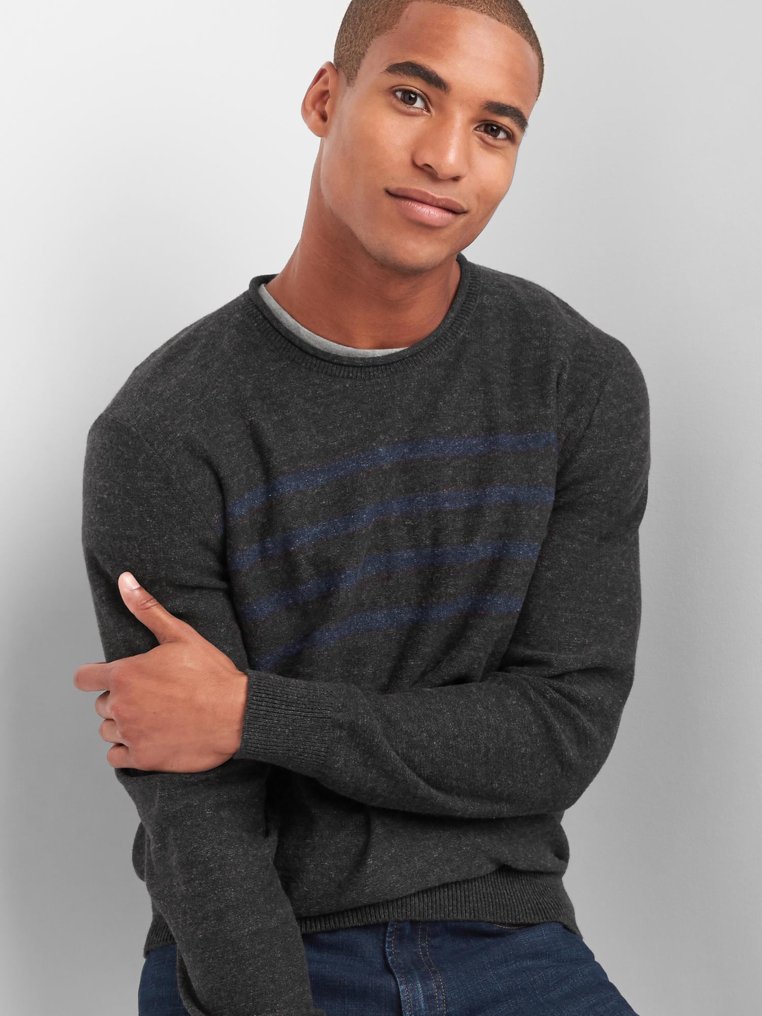 Roll-collar chest-stripe sweater | Gap