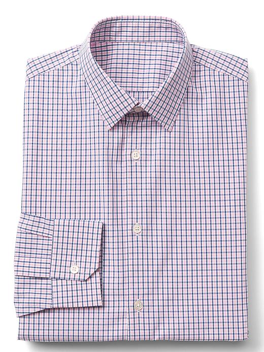Stretch Poplin tattersall standard fit shirt | Gap