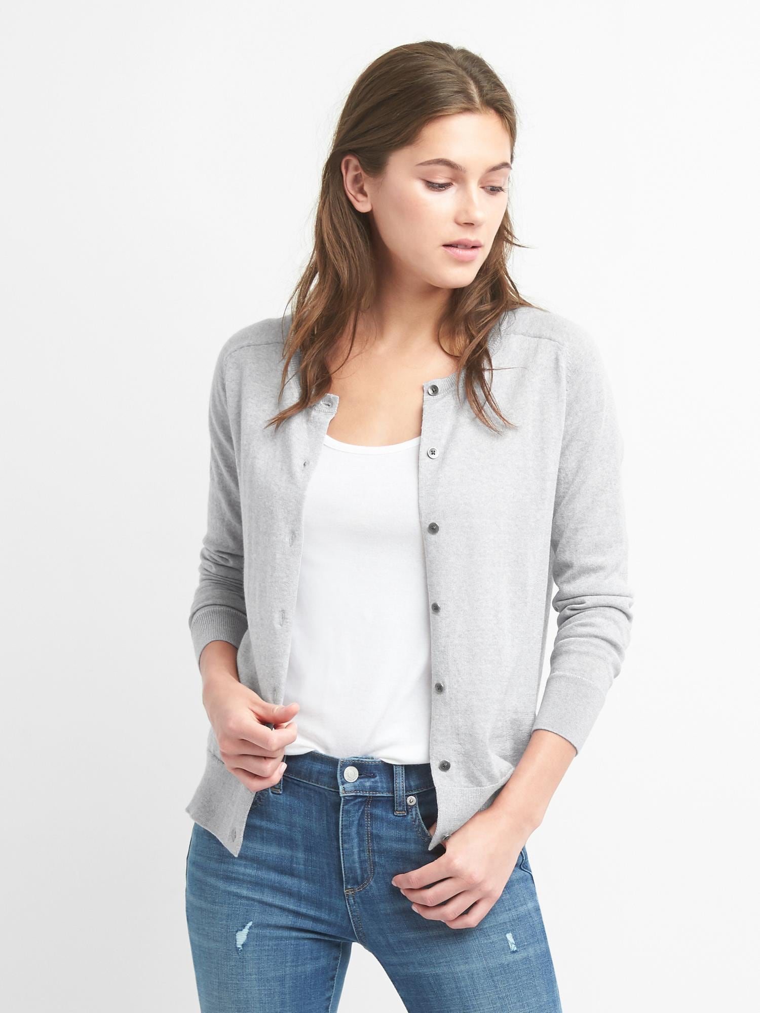 Crewneck Cardigan Sweater in Merino Wool | Gap
