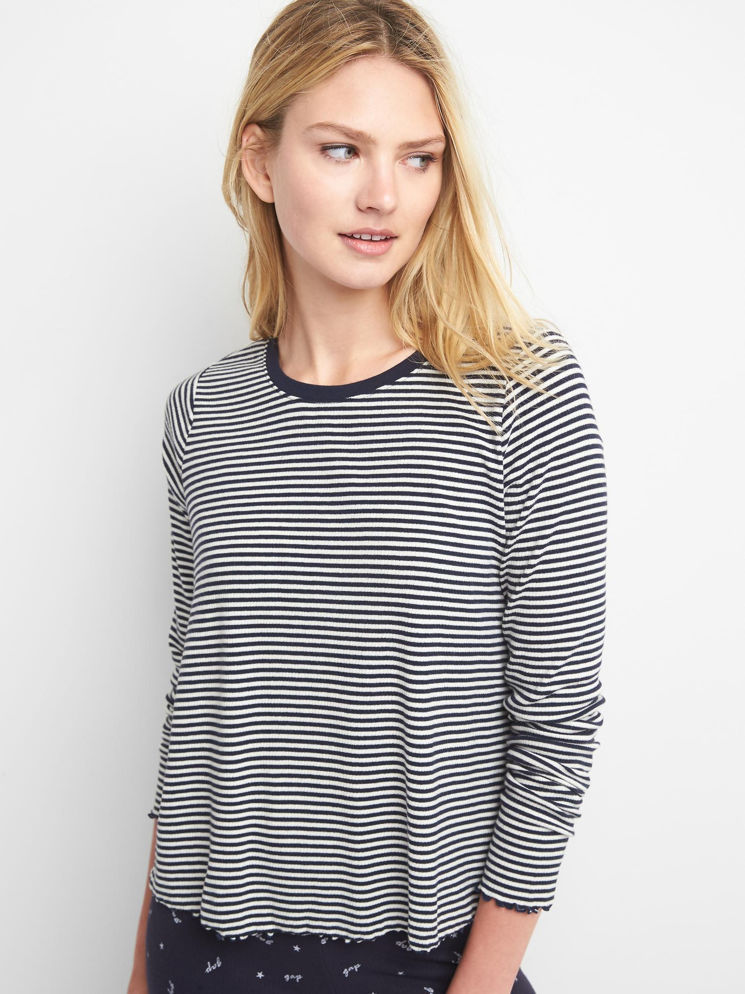 Stripe ribbed sleep tee | Gap