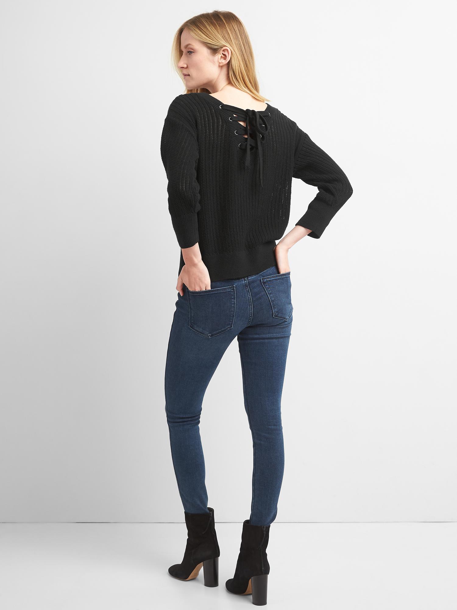 Lace-back three quarter sleeves | Gap