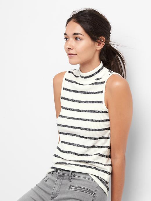 Stripe softspun sleeveless mockneck | Gap