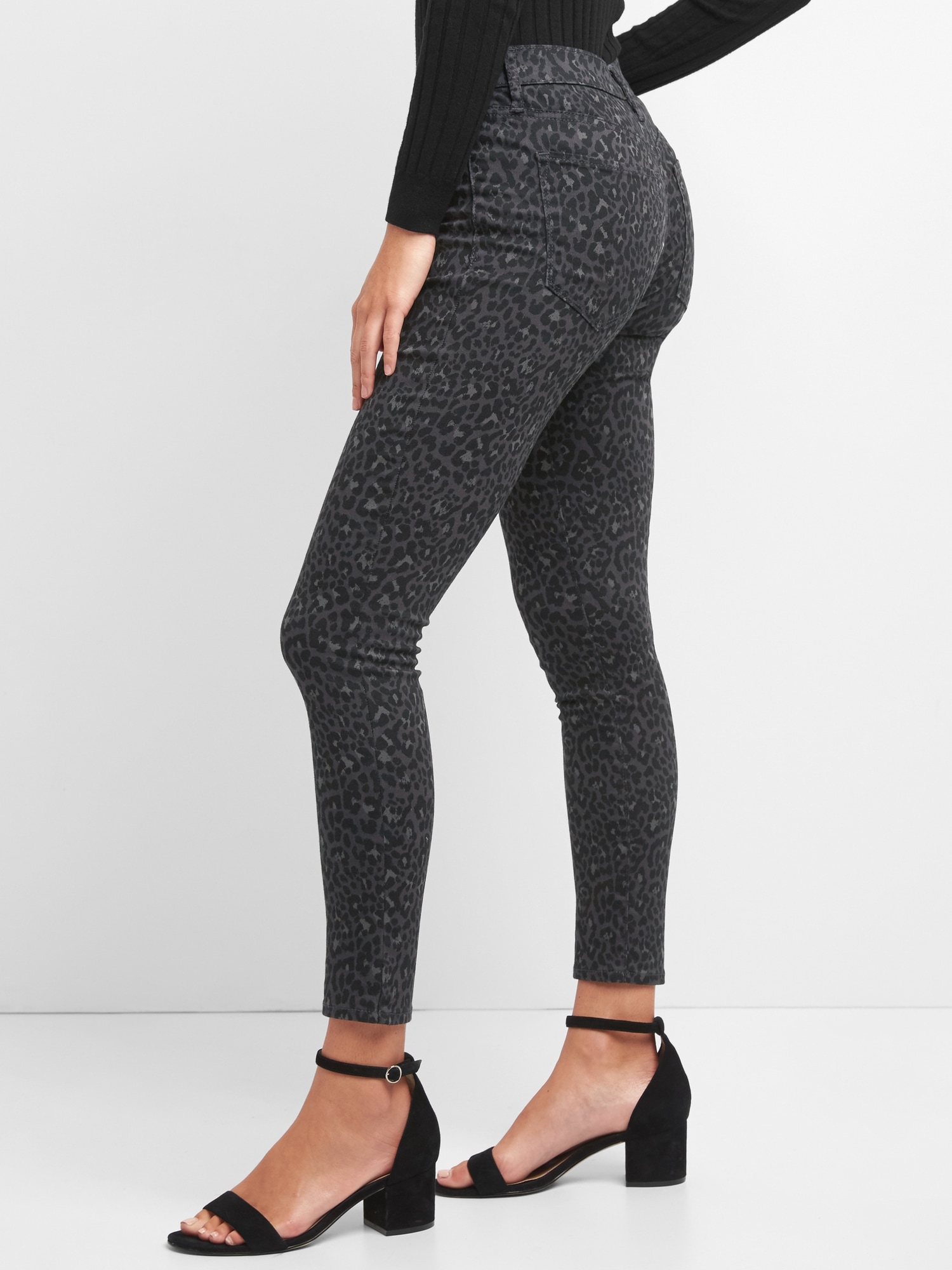 Mid rise leopard print ankle jeggings | Gap