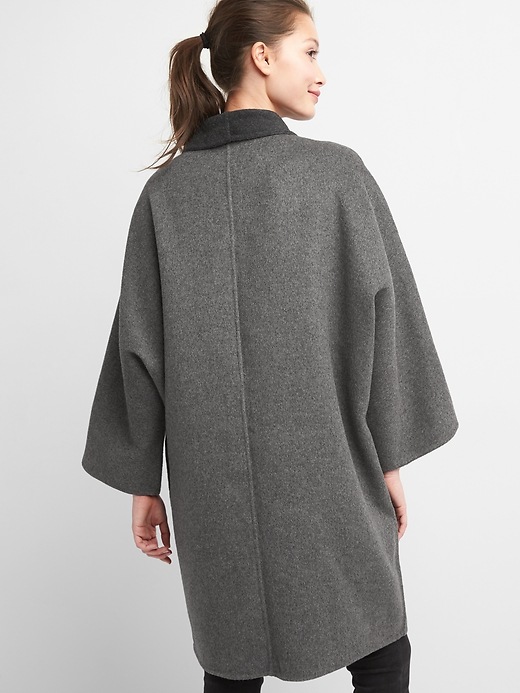 Marled collarless coat | Gap