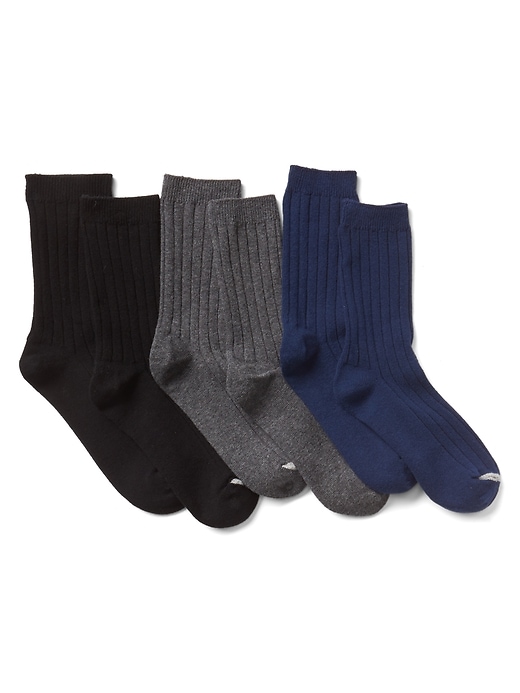 Ribbed dress crew socks (3-pack) | Gap