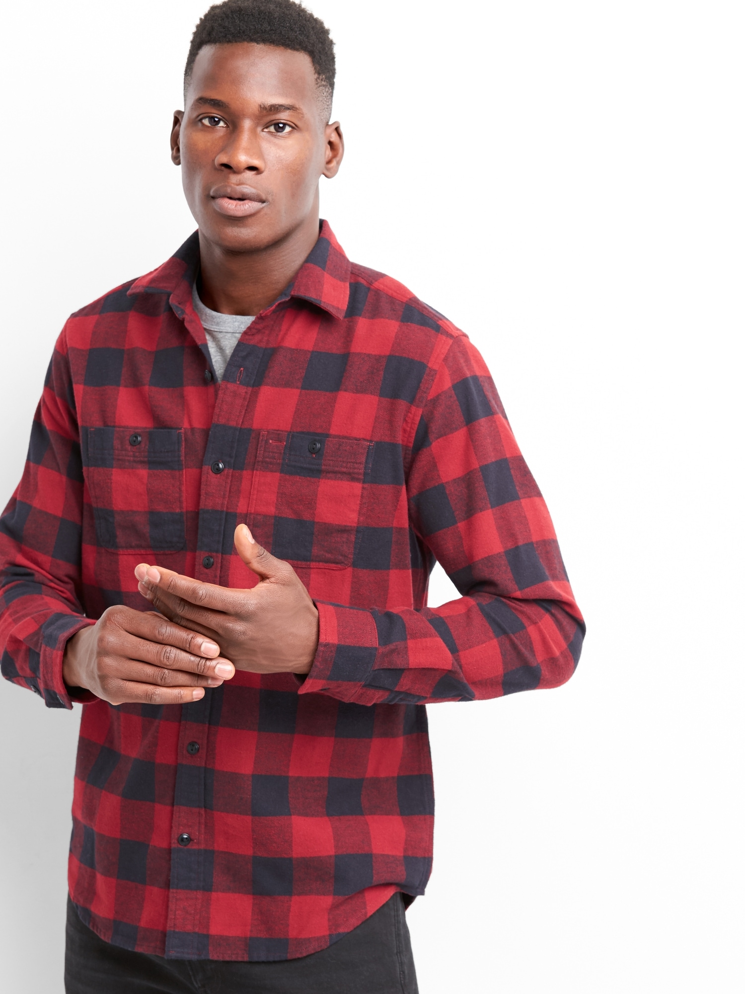 Flannel plaid standard fit shirt | Gap