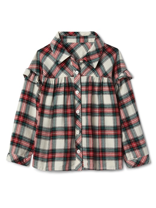 Buy Plaid flannel ruffle shirt on ezbuy SG