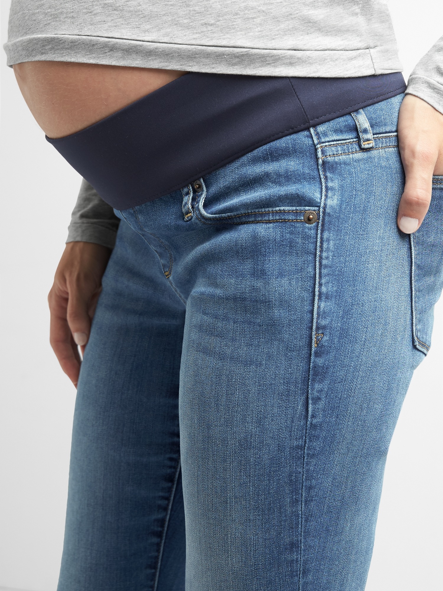 Maternity Demi Panel True Skinny Jeans | Gap