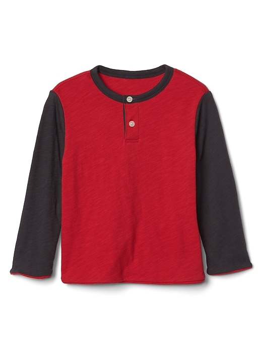 Double-knit colorblock slub henley | Gap