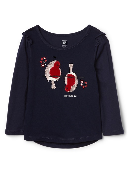 Winter graphic ruffle tee | Gap