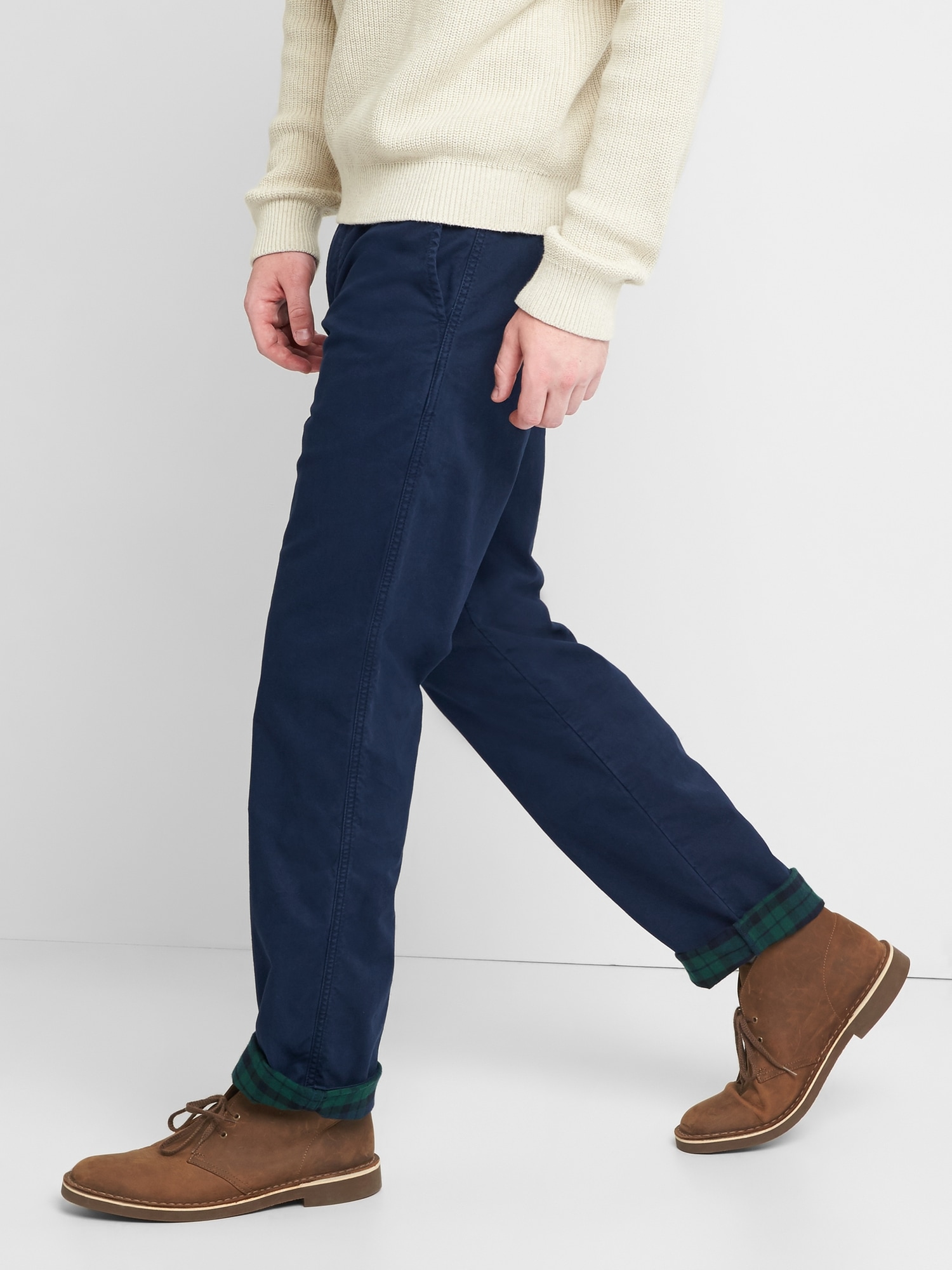 Flannel-Lined Khakis in Straight Fit with GapFlex | Gap