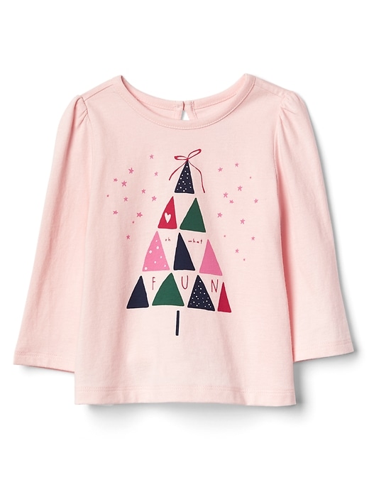 Graphic keyhole long sleeve tee | Gap