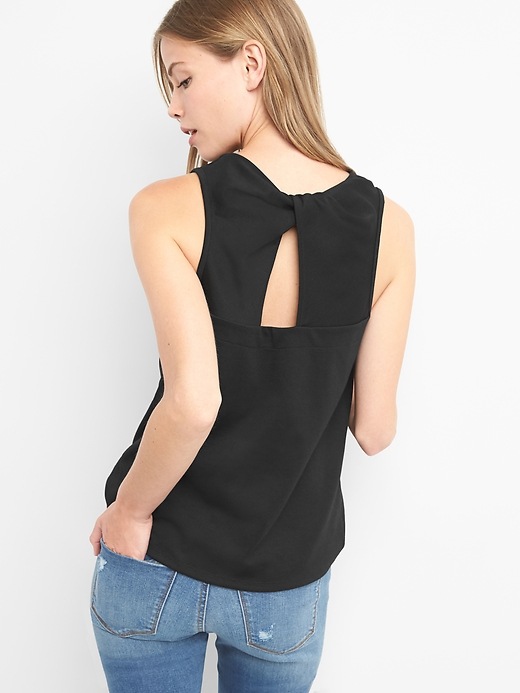 Sleeveless Ponte twist back tank | Gap