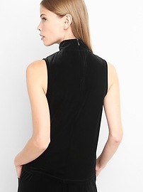 Velvet sleeveless mockneck | Gap