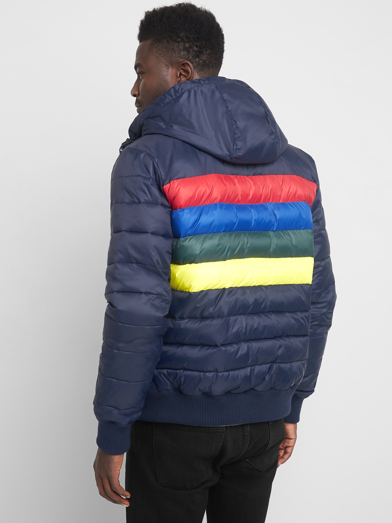 ColdControl Max crazy stripe puffer jacket | Gap