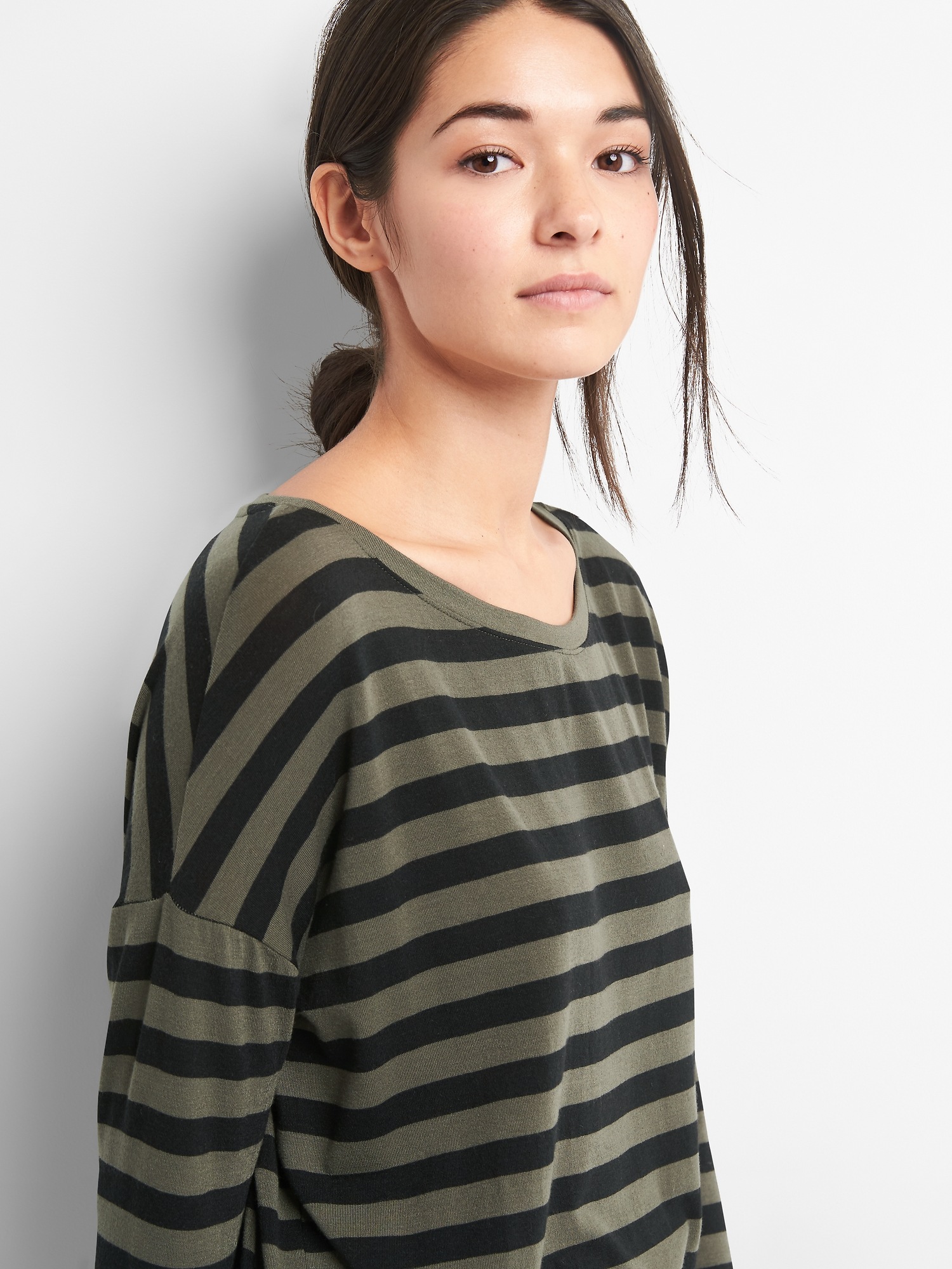 Stripe boxy boatneck tee | Gap