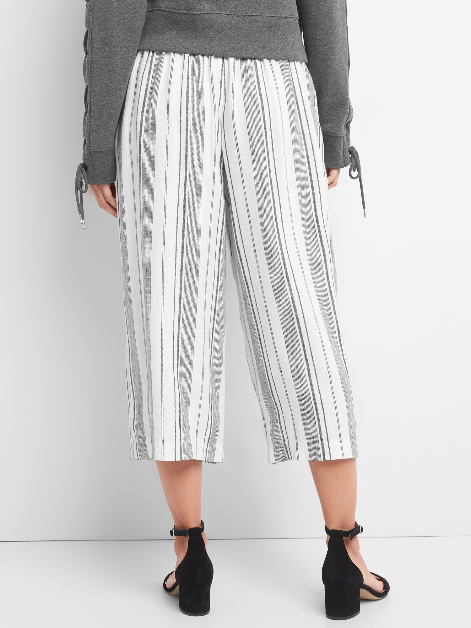 Crop stripe wide leg pants | Gap