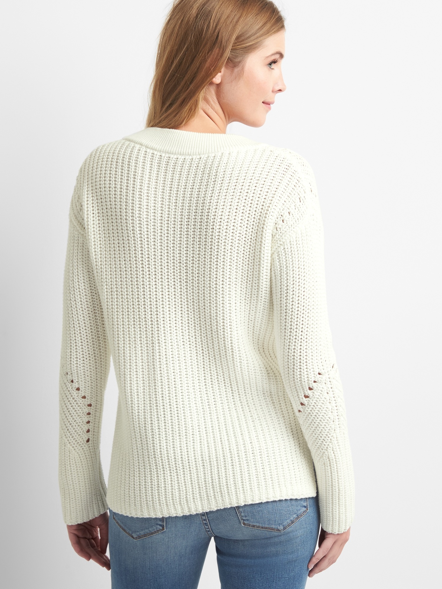 Lace-up pullover sweater | Gap
