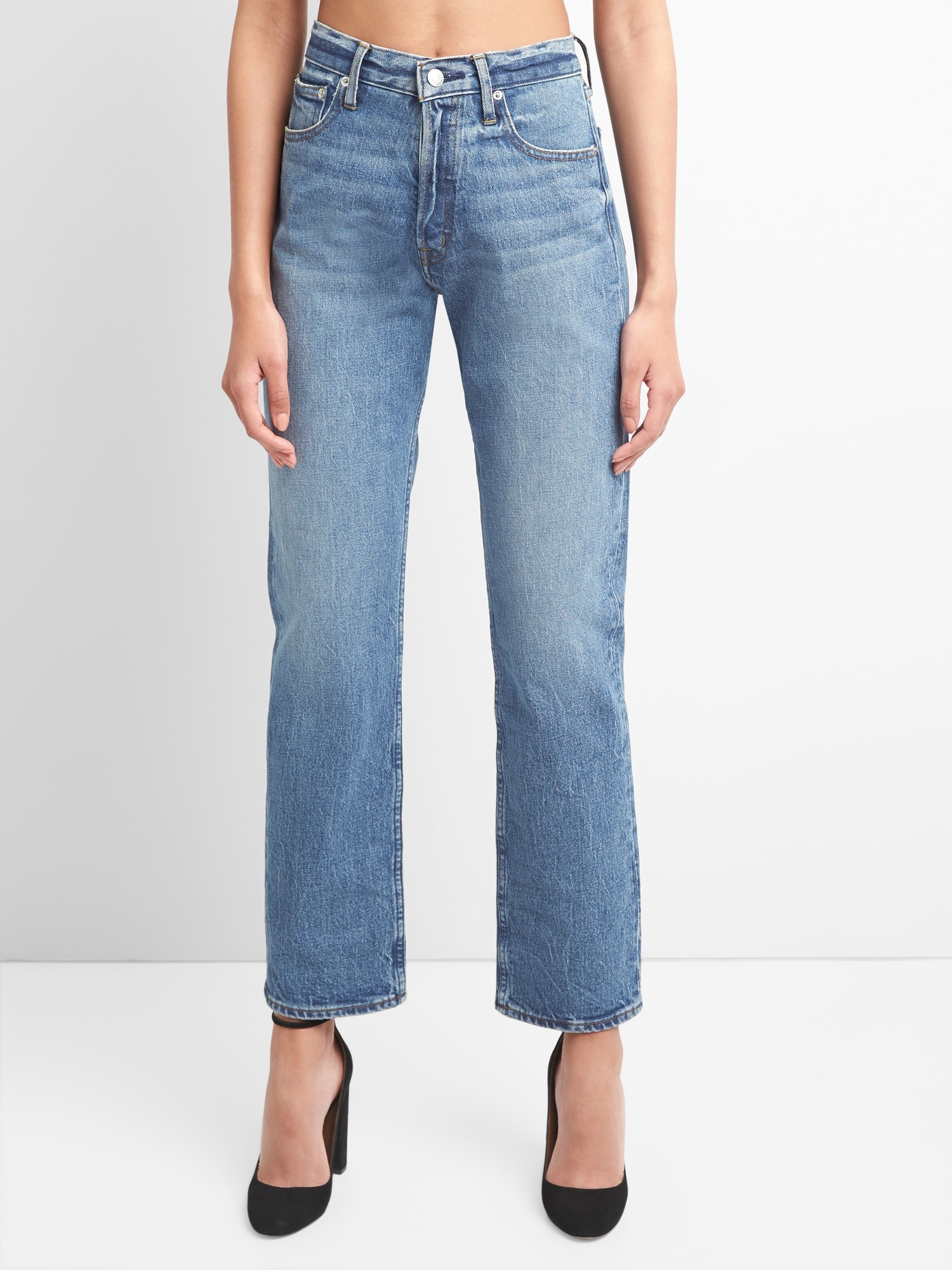 Cone Denim® Super High Rise Straight Jeans | Gap