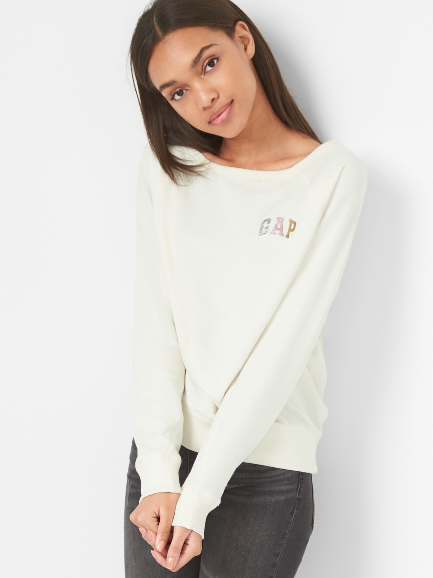 Fleece raglan boatneck sweater | Gap