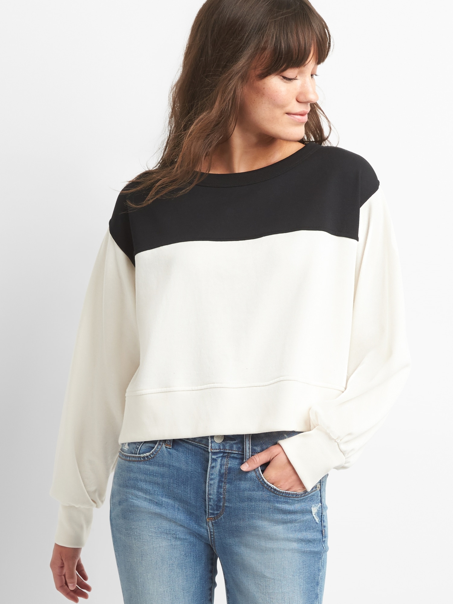 Colorblock pullover crewneck sweater | Gap