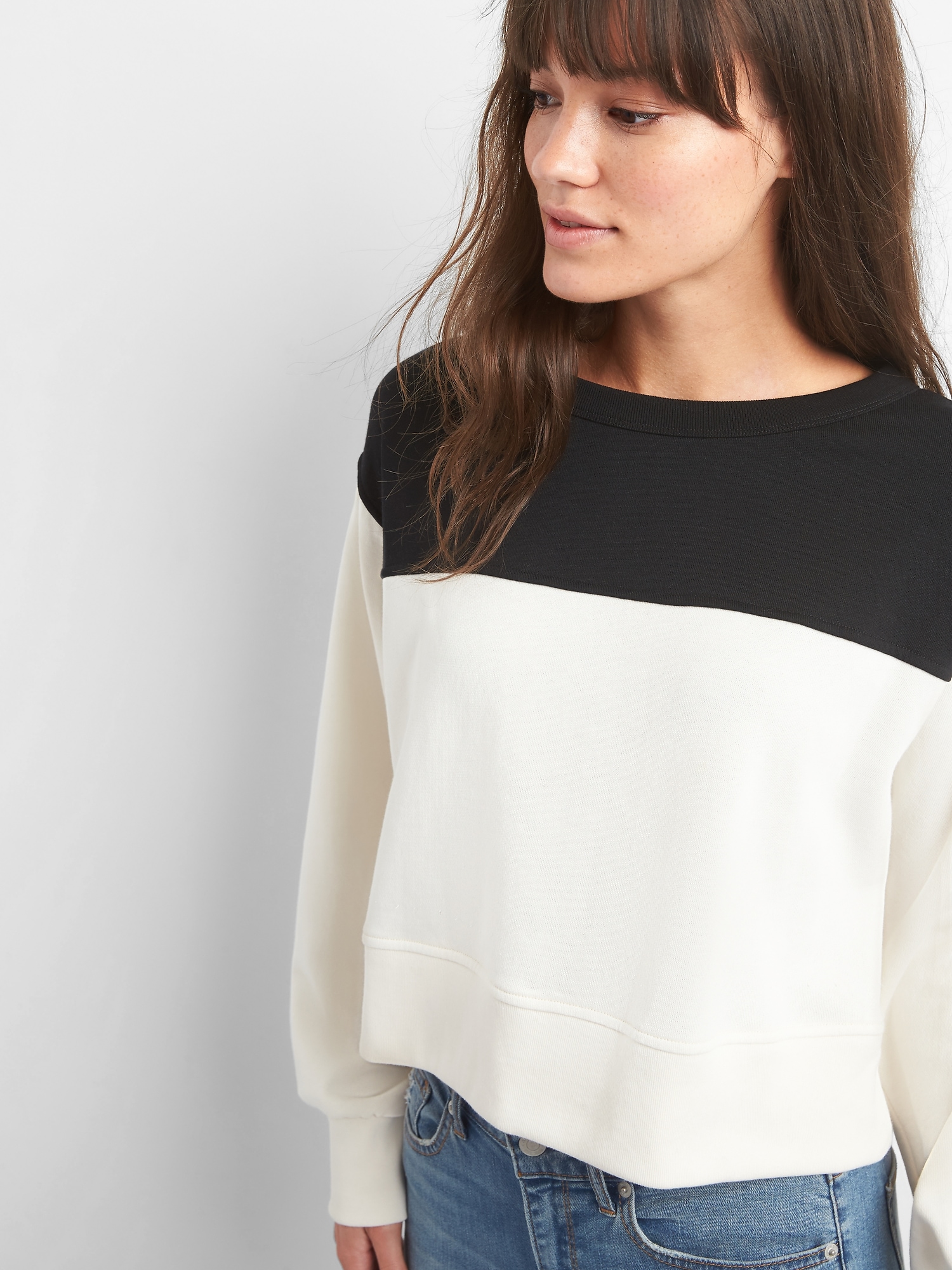 Colorblock pullover crewneck sweater | Gap