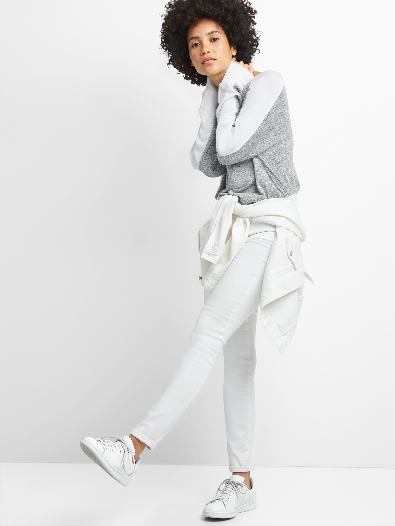 Softspun Long Sleeve Boatneck Top with Side Panel Detailing | Gap