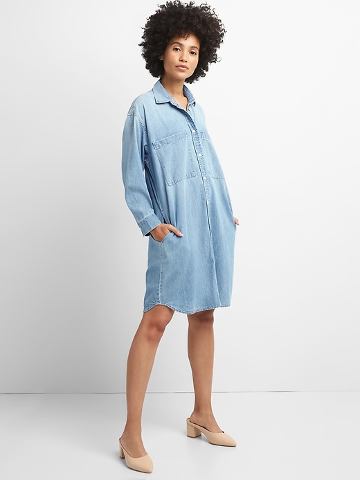 Long Sleeve Pullover Denim Shirtdress | Gap