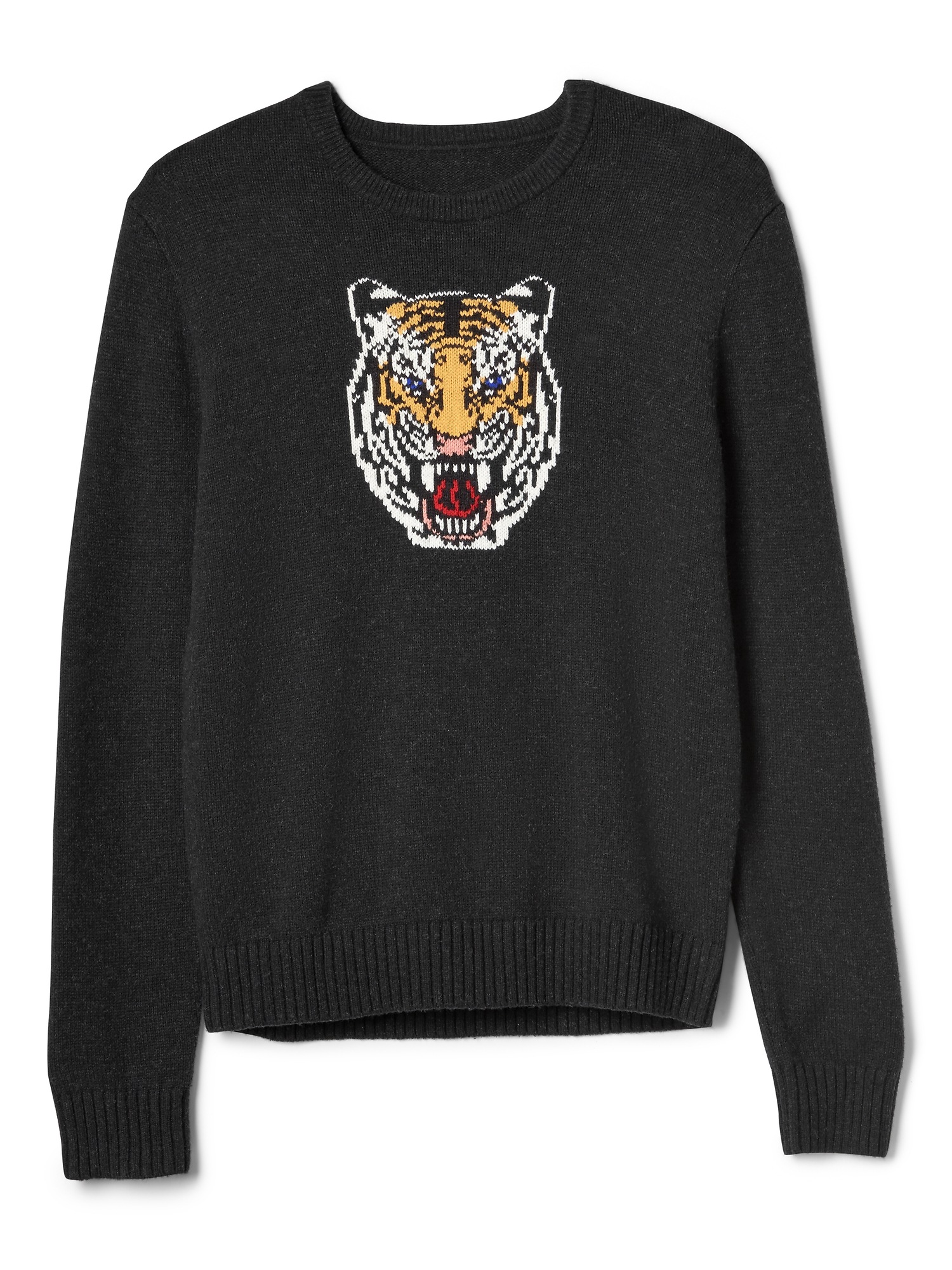 Animal intarsia merino crewneck sweater | Gap