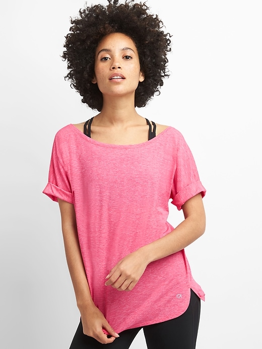 GapFit Breathe Roll Sleeve T-Shirt | Gap