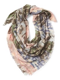 Oblong Camo Print Scarf | Gap