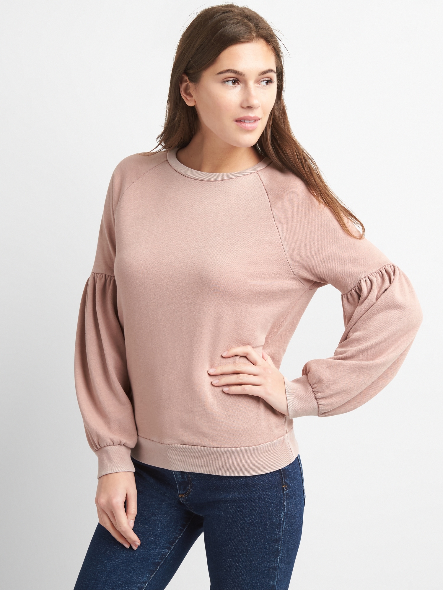 Puff Sleeve Pullover Sweatshirt in French Terry | Gap