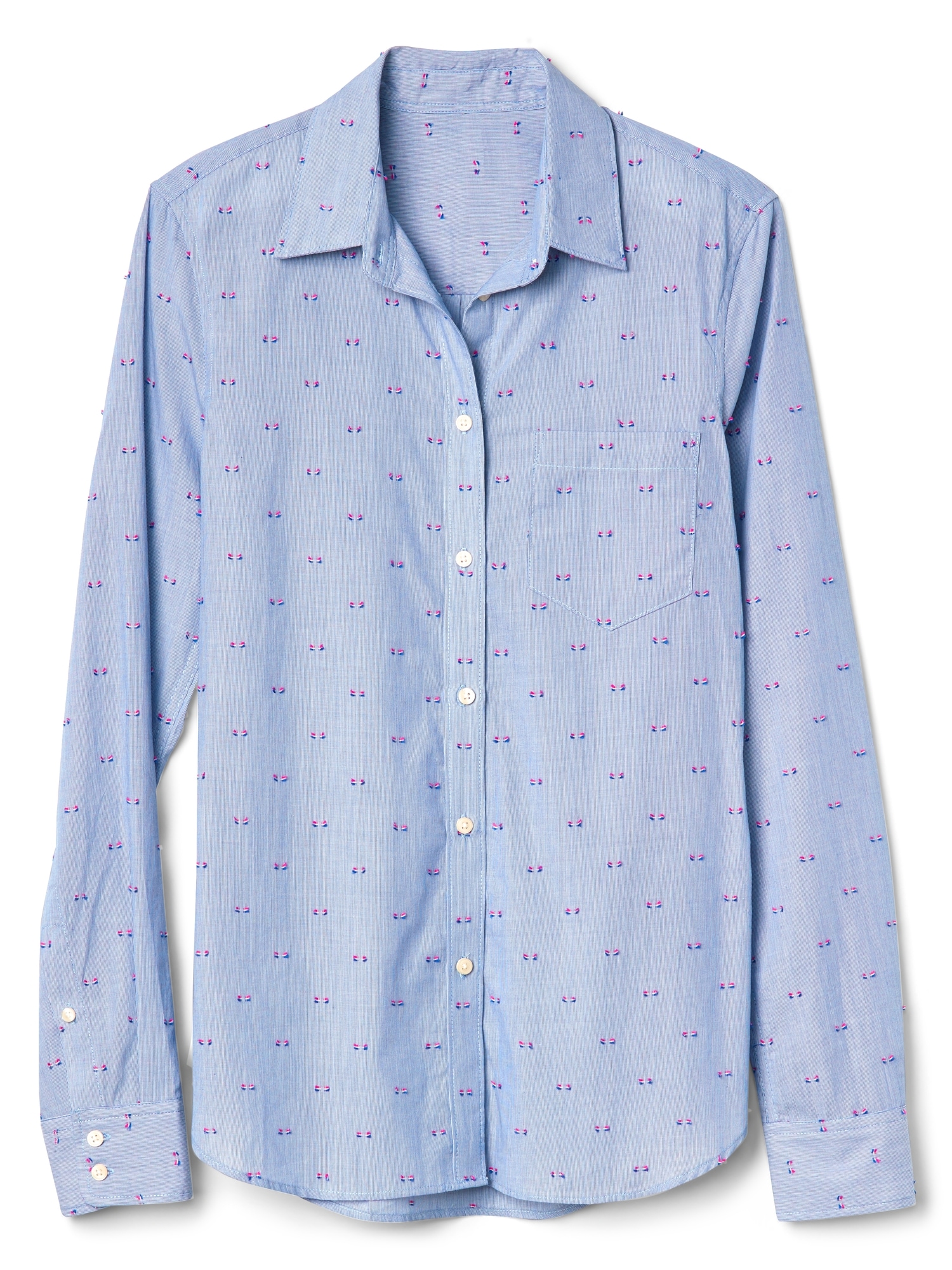 Fitted Boyfriend Clip-Dot Shirt | Gap