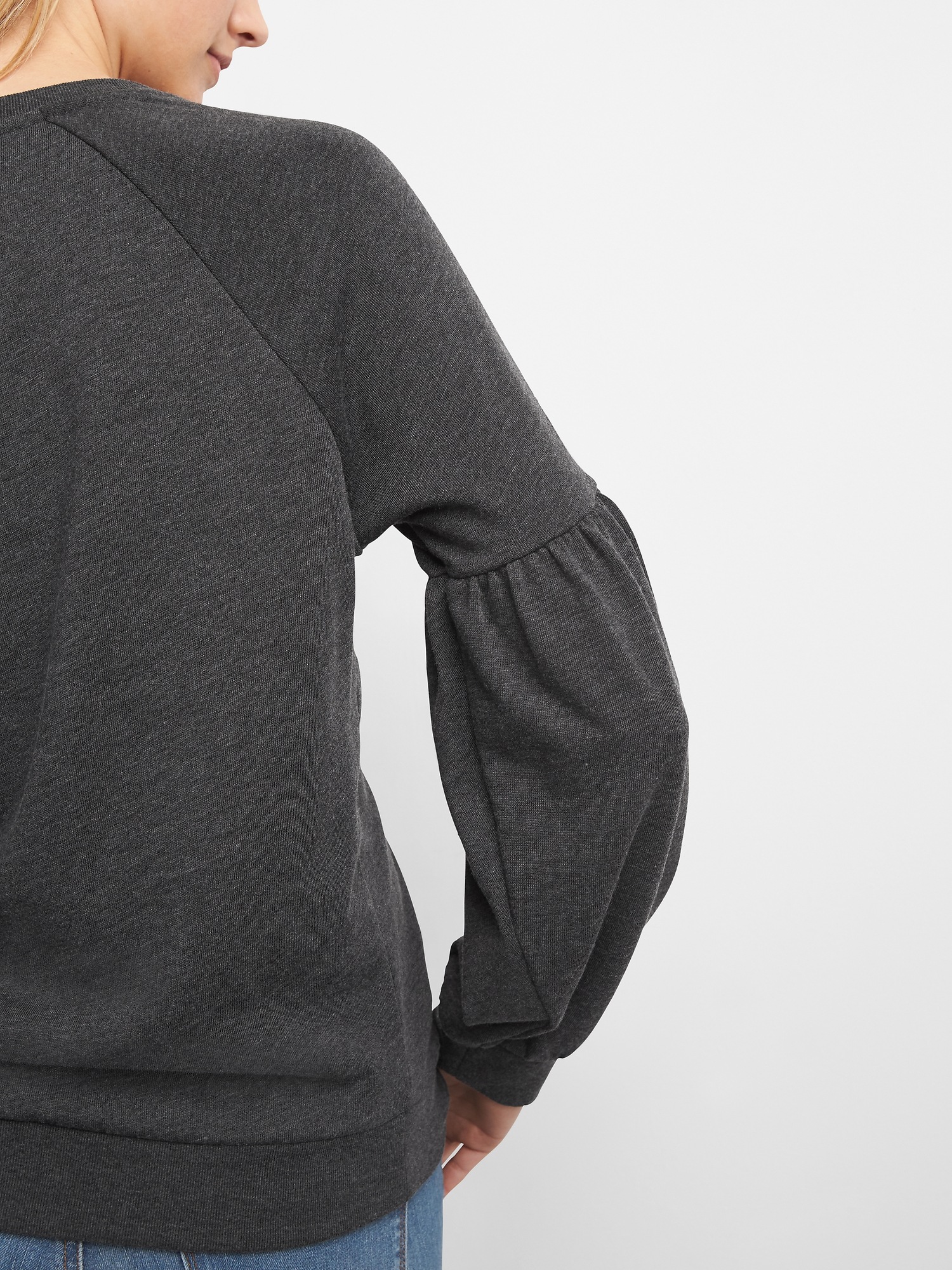 Puff Sleeve Pullover Sweatshirt in French Terry | Gap